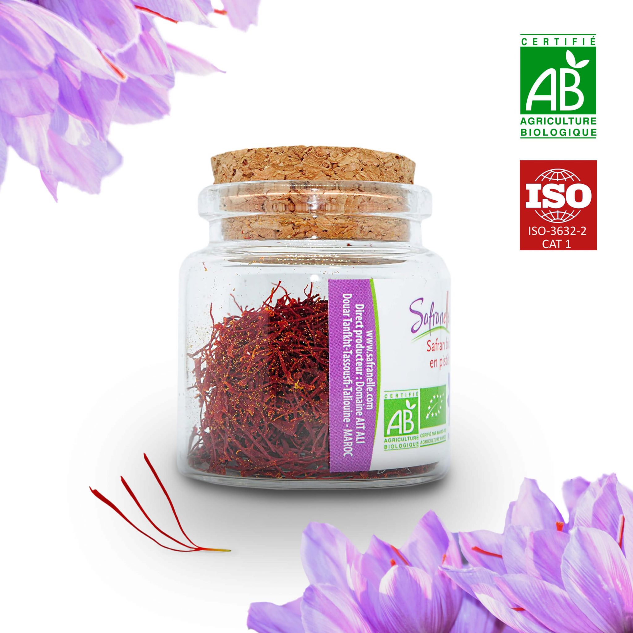 Pistils de safran bio 3g millésime 2019 - Safranelle producteur de safran